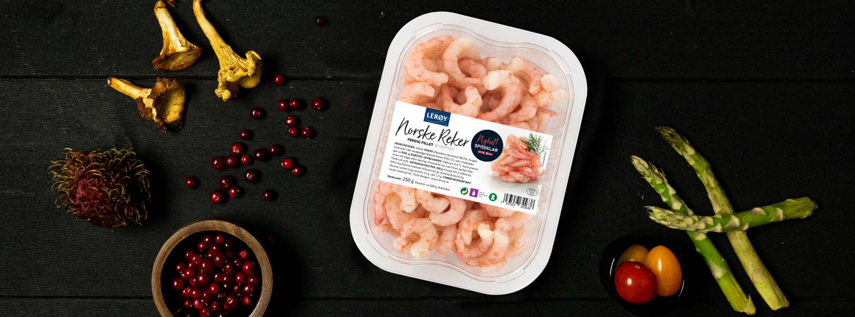 Nyhet! Ferdigpillede, ferske reker