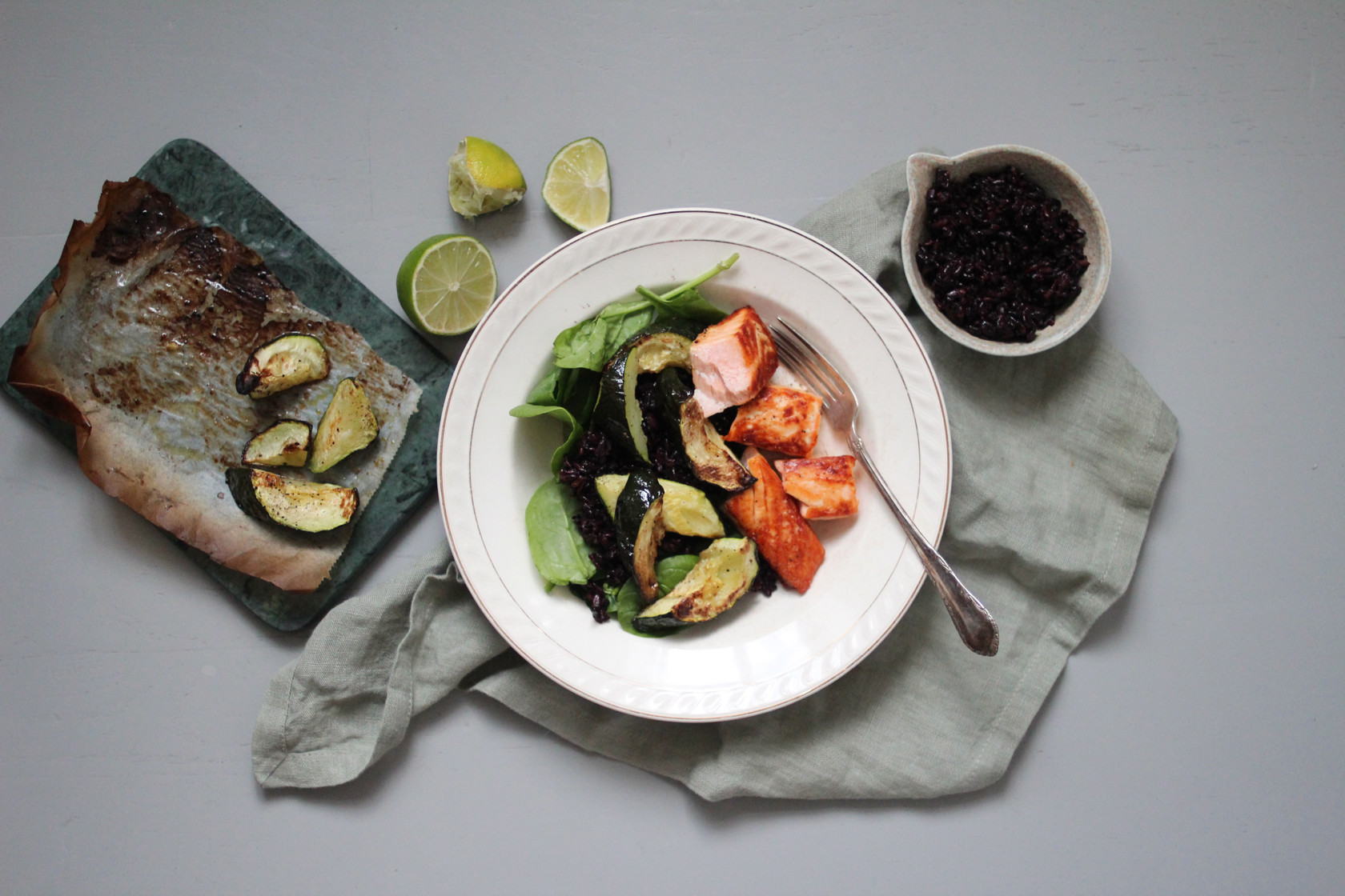 Ovnsbakt laks i form med ris